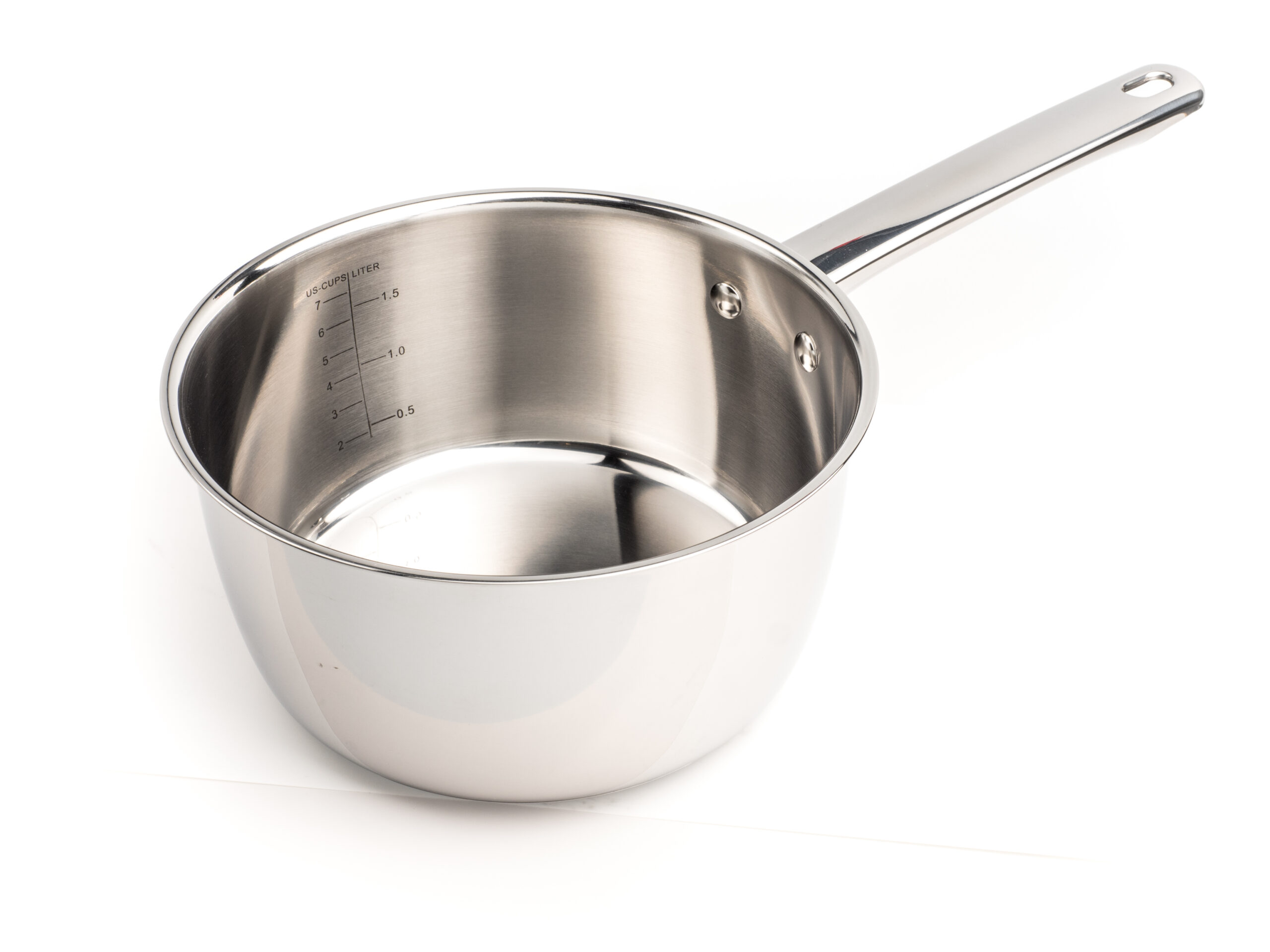 Stainless,Steel,Cooking,Pot,Without,Cover.,Isolated,On,White,Background ...